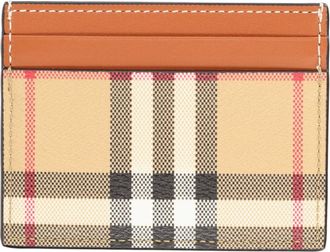 Burberry Check Pattern Card Case - Beige