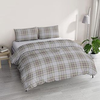 Italian Bed Linen Bettwäsche Athena mit Bettbezug und Kissenbezügen, Bedruckt, EDI, grün/blau, Doppelbett