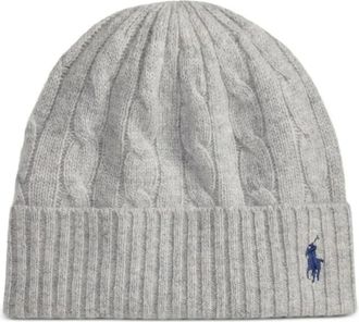 Polo Ralph Lauren Femme, Accessoires, Gris, Taille: ONE Size Cable Wool-Cashmere Beanie