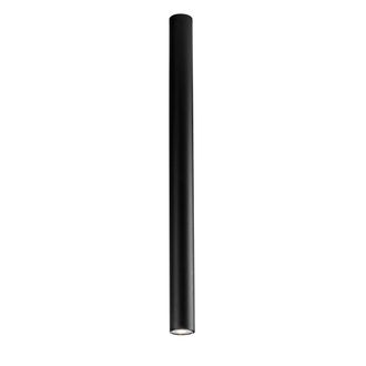 Luce-Ambiente-Design Fluke Cylindrical Ceiling Light in Black Metal 75 Cm