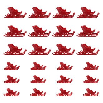 Angoily 24 St&uuml;ck Kleiner Weihnachtsschlitten Rote Miniatur Schlittenfiguren Dekorative Tisch und Weihnachtsbaum Deko f&uuml;r Selbstgemacht Weihnachtsprojekte und 