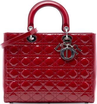 Dior Hobo Bags - Large Patent Cannage Lady Dior - Gr. unisize - in Rot - f&uuml;r Damen