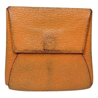 Herm&egrave;s Portefeuille en cuir Pre-owned - Femme - Pre-owned - Orange - Taille: ONE Size