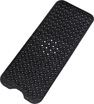 Generic Badewannenmatten for Duschwanne, Extra Lange, rutschfeste 101,6 X 40, cm Gro&szlig;e Badematte Mit Abflussl&ouml;chern Und Saugn&auml;pfen, for Badezimmer(Black)