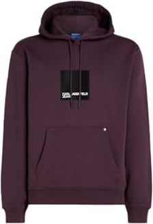 Karl Lagerfeld Karl Lagerfeld Jeans, Homme, Sweat &Agrave; Capuche Avec Logo Box, Coupe R&eacute;guli&egrave;re, Violet, XXL
