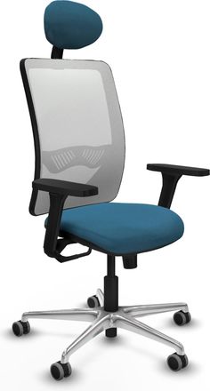 Piqueras y Crespo Home Office Schreibtischstuhl Zulema mit 3D-Armlehnen, h&ouml;henverstellbarer Lendenwirbelst&uuml;tze und festem Kopfteil, ausgestattet mit Sincro 3 Positionen