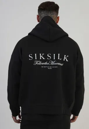 Siksilk Hoodie SikSilk Herren Hoodie mit Grafik und durchgehendem Rei&szlig;verschluss