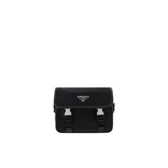 Prada Re-Nylon Und Saffiano Leder Schultertasche - - Bags - Damen - Schwarzk - ONE SIZE
