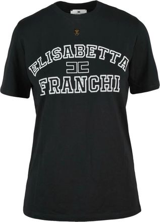 Elisabetta Franchi Femme, Tops, Noir, Taille: 36 FR T-Shirt