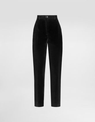 Dolce & Gabbana Smokinghose In Sartorialer Verarbeitung Aus Samt - Frau Hosen Und Shorts Schwarz 44