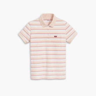 Levi's Damen Housemark Polo Shirt, Supermarket Stripe Pale Peach, XS