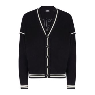 GCDS Logo Strick Cardigan - - Knitwear - Damen - Schwarzk - XS