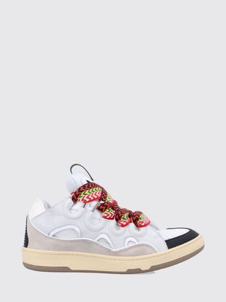 Lanvin Baskets basses Curb bicolores en cuir et mesh avec lacets oversize