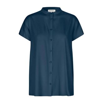 Kudibal Copenhagen Femme, Blouses et Chemises, Bleu, Taille: 40 FR Vida Stretch Silk Blouse