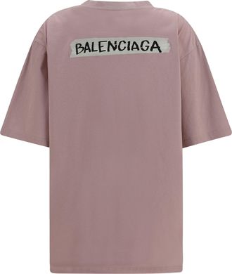 Balenciaga Logo-Print T-Shirt - Pink