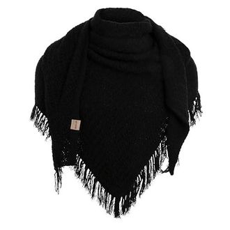 Knit Factory Amber Ch&acirc;le Tricot&eacute; - Foulard Triangle - Ch&acirc;le Femme &agrave; franges - Foulard femme pour lautomne et lhiver - &Eacute;charpe Femme - 100% Fabriqu&eacute; en Europe - Noi