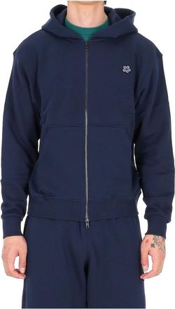 Kenzo Homme, Sweatshirts et sweats &agrave; capuche, Bleu, Taille: S Felpa Zip Up
