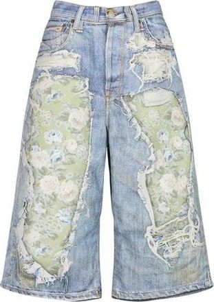 Acne Studios Bermuda en jean &agrave; motif en coton