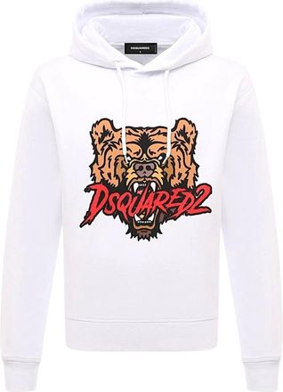 Dsquared2 Femme, Sweatshirts et sweats &agrave; capuche, Blanc, Taille: 38 FR Felpa