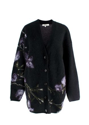 Vince Orchid Jacquard Wool, Alpaca & Mohair-Blend Cardigan Size L