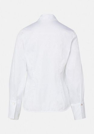 Comma Langarmbluse Bluse Bluse aus Stretch-Popeline mit abnehmbarem Krawatten-Detail
