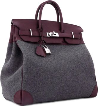 Herm&egrave;s Go Team HAC Birkin Bag Felt and Togo with Palladium Hardware 40 tote bag - Grau
