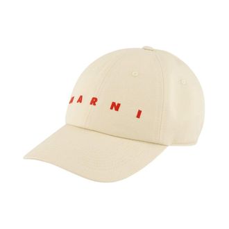 Marni Cotton Logo Baseball Cap - Homme - Accessoires - Beige - Taille: M