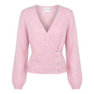 Americandreams Mariya Wickelcardigan - - Knitwear - Damen - Rosa - XL