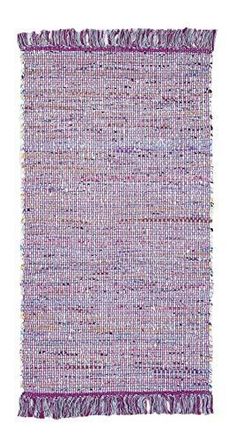 Andiamo Wohnidee Luxor Living Frida Tapis en Coton, Fibres Naturelles tissés à la Main, Aubergine, 60 x 120 cm