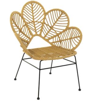 DKD Home Decor Chaise Rotin Synth&eacute;tique M&eacute;tal 76X67X86 Feuille