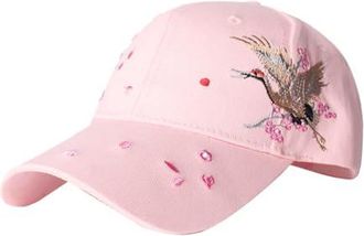 Generic Chapeau de baseball d&eacute;contract&eacute; respirant &agrave; large bord fermeture &agrave; boucle coupe-vent soleil r&eacute;glable oiseau fleur broderie plein air femmes chapeaux e