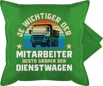 Shirtracer Kissenbezug - Kissen - Je wichtiger der Mitarbeiter desto grösser der Dienstwagen LKW Fahrer Geschenk Kraftfahrer I Trucker Geschenkidee Lastwagenfahr