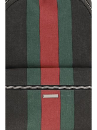 Gucci Mens Backpack Web Large Black Black-Black-T.g Fabric Shoulder Bags Black/black/t.g