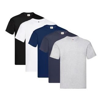 Fruit Of The Loom Original Lot de 5 t-shirts pour homme, XXL