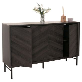 Mendler Sideboard HWC-M50, Schrank Kommode Highboard Anrichte, 94x151x40cm - dunkelgrau