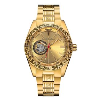 Carlo Colucci Runde Edelstahl Uhr - - Accessories - Herren - Gelb - ONE SIZE