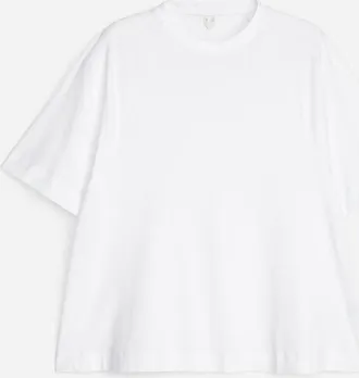 Arket Baumwoll-T-Shirt In A-Linie -Wei&szlig;