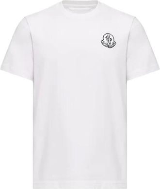 Moncler Homme, Tops, Blanc, Taille: XL T-shirt &agrave; manches courtes