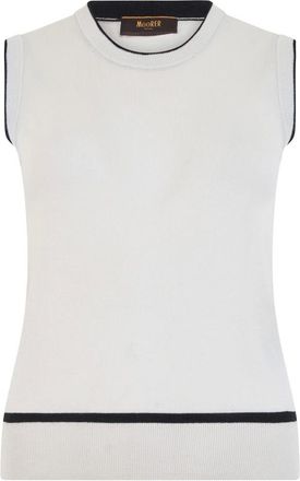 Moorer Femme, Pulls, Blanc, Taille: 36 FR Gilet en maille