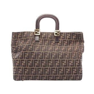 Fendi Pre-owned Sac cabas en toile et cuir Zucca - Femme - Pre-owned - Brun - Taille: ONE Size