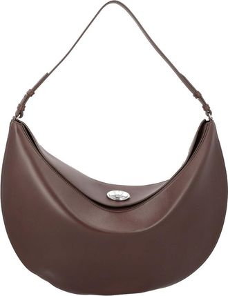 Jacquemus Womens Large Hobo Bag Ovalo Brown Calf Leather Shoulder