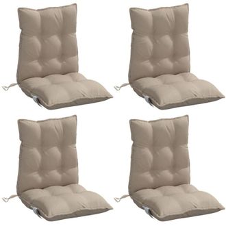 vidaXL Coussins de chaise &agrave; dossier bas lot de 4 taupe tissu oxford vidaXL