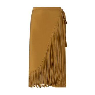 Pinko Wadenlanger Wickelrock mit Fransen - - Skirts - Damen - Braun - L