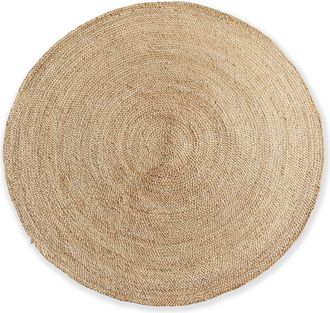 Loberon Teppich Imene, Handgefertigt, Runde Form, Warme Melange-Optik, Jedes Stück EIN Unikat, Strapazierfähig, Wohn-Accessoire, Wohntextilien, Jute, braun