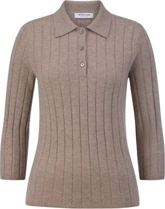 Fadenmeister Berlin Polo-Pullover 3/4-Arm Fadenmeister Berlin beige