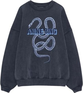 Anine Bing Femme, Sweatshirts et sweats &agrave; capuche, Gris, Taille: 40 FR Harvey Crew SweaT-shirt Snake