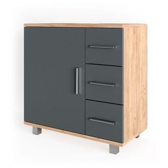 Vicco Meuble sous vasque simple Ilias, Ch&ecirc;ne de force dor&eacute;, 60 x 60 cm