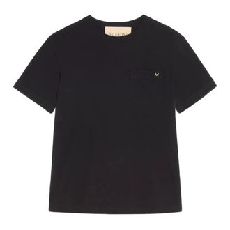 Valentino Baumwoll-T-Shirt mit VGold - - Tops - Herren - Schwarzk - S