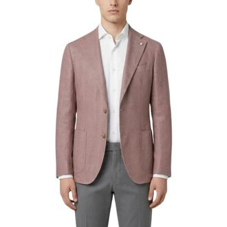 L.B.M. 1911 Ungef&uuml;tterte- massgeschneiderte Einreiher-Jacke - - Jackets - Herren - Rosa - XL