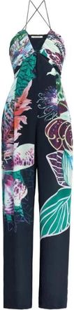Roberto Cavalli Floral Seiden Jumpsuit - - Jumpsuits & Playsuits - Damen - Blau - XL